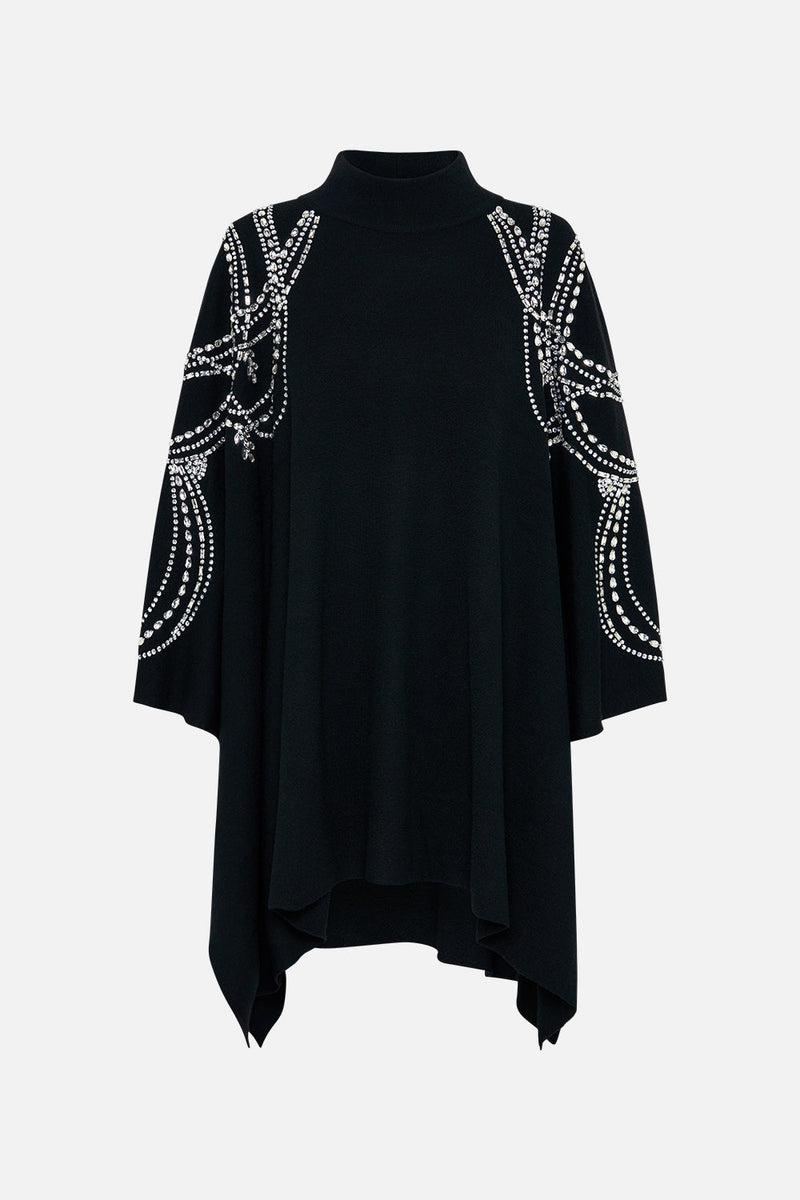 Funnel Neck Drape Knit PonchoCurtain Call Chaos| CAMILLA EU – CAMILLA UK