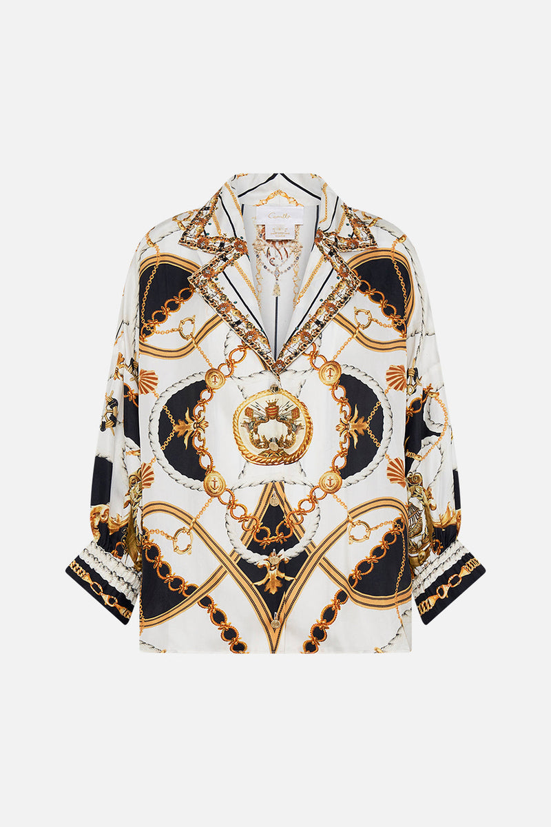 Shirt With Gathered Cuff, Sea Charm | CAMILLA EU – CAMILLA UK