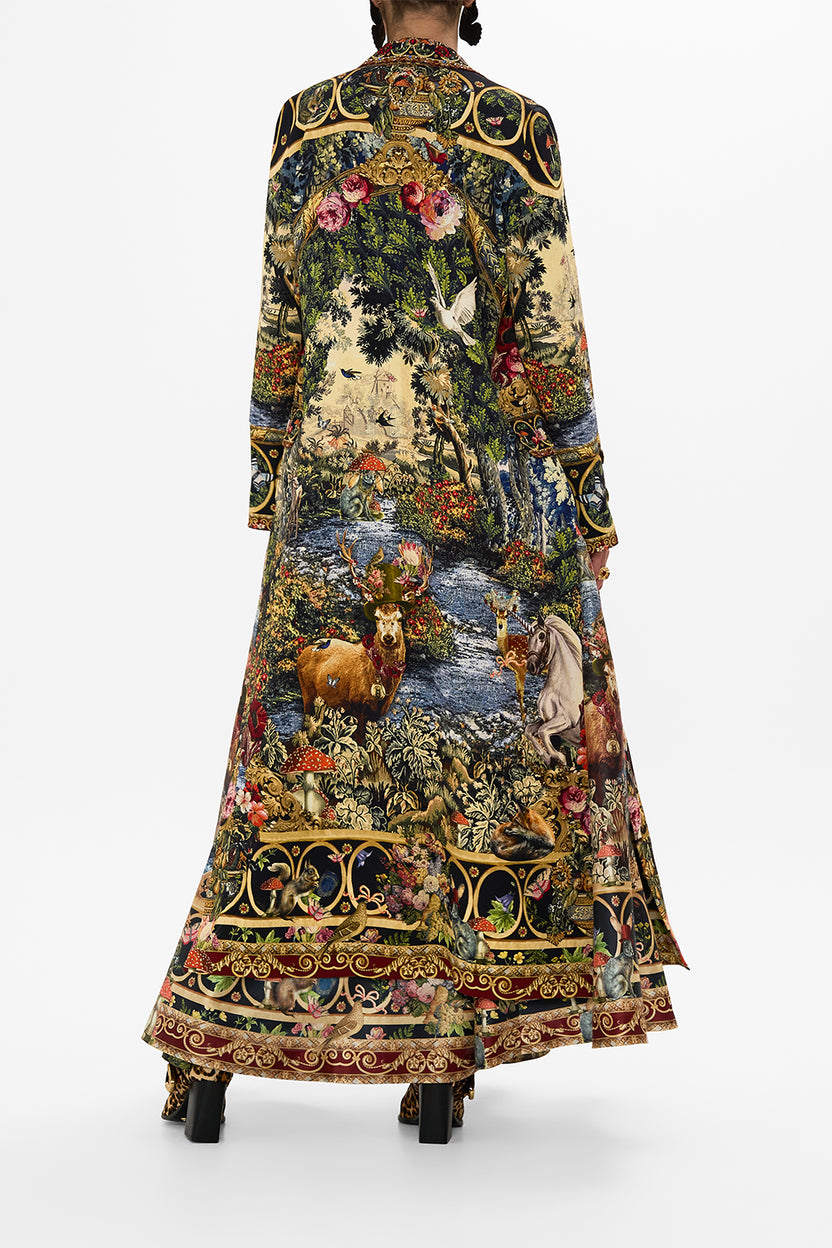 The Tapestry Totems Coat with Wide Cuffs and Short Side Splits ...