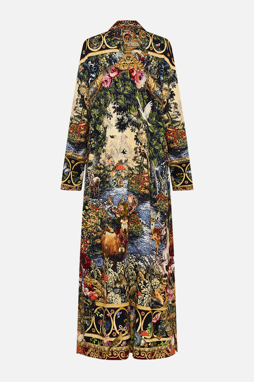 The Tapestry Totems Coat with Wide Cuffs and Short Side Splits ...