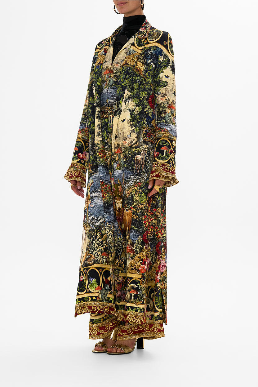 The Tapestry Totems Coat with Wide Cuffs and Short Side Splits ...