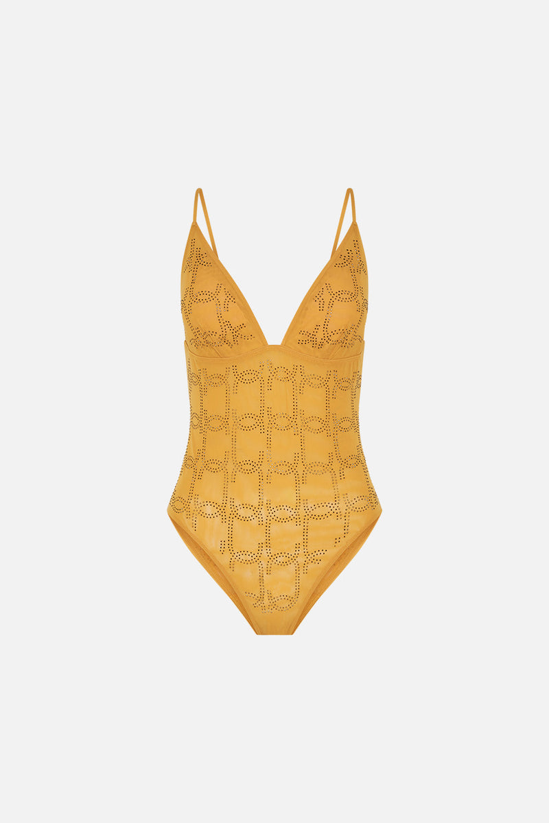 MESH TRI BODYSUIT GOLD – CAMILLA UK