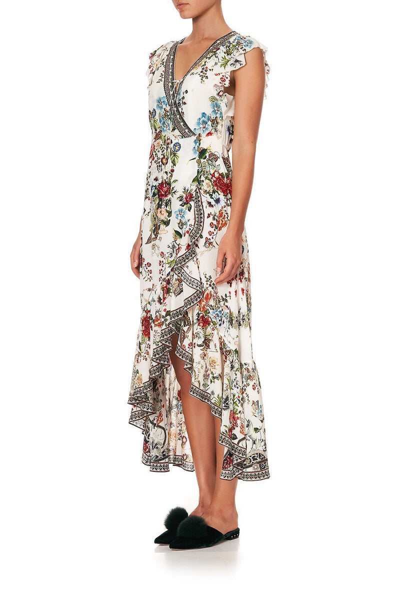 RUFFLE WRAP DRESS SHAKESPEARES GARDEN – CAMILLA UK