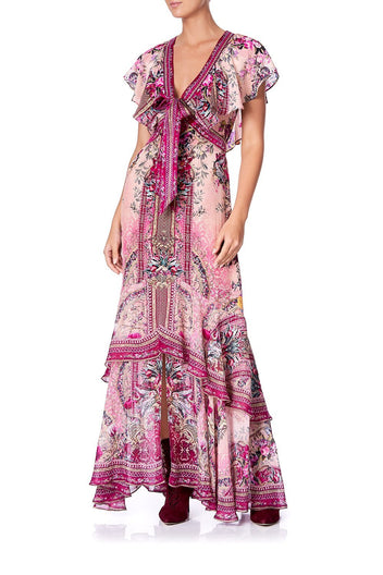 TIE FRONT MAXI WITH CF SPLIT LA BELLE – CAMILLA UK