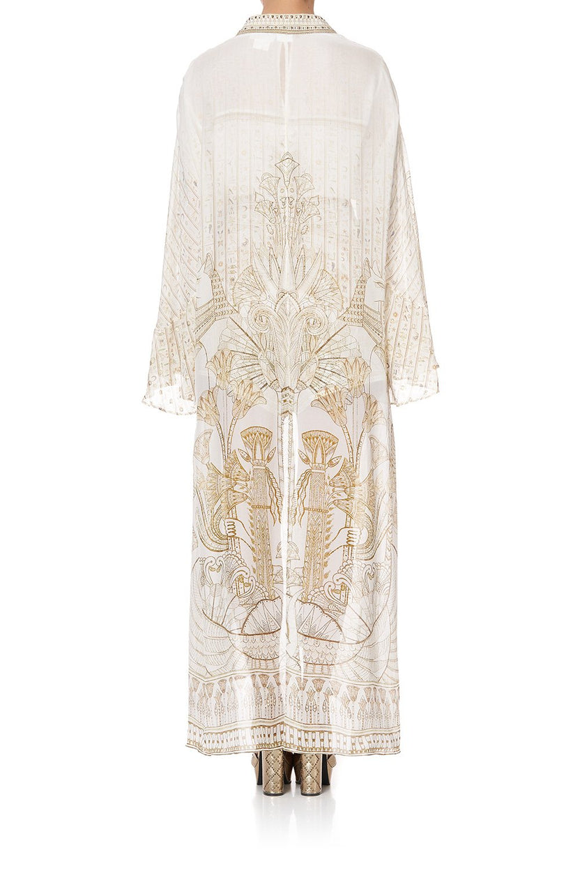 layering robe with contrast sleeve
