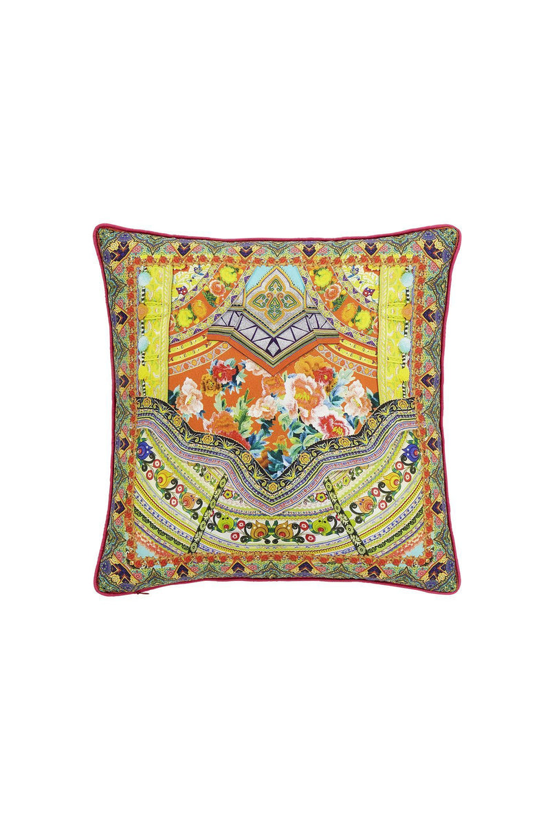 SMALL SQUARE CUSHION HANI HONEY – CAMILLA UK