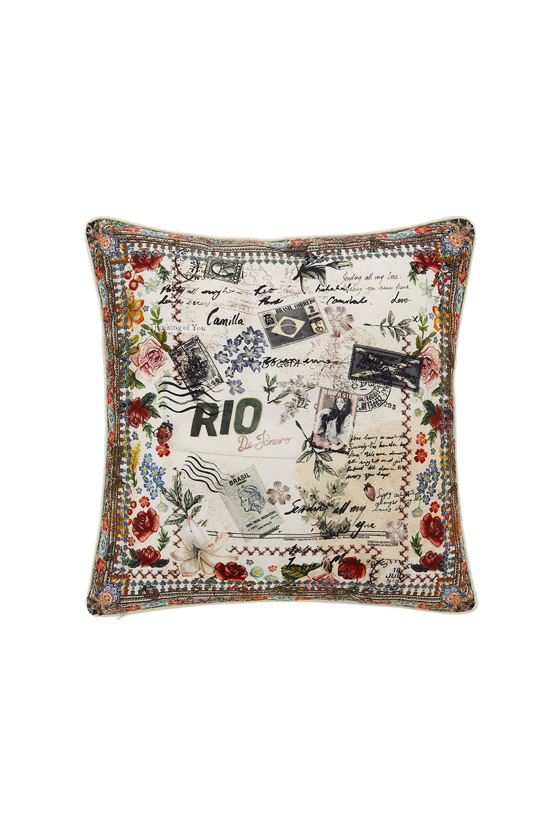 SMALL SQUARE CUSHION MEMORY LANE – CAMILLA UK